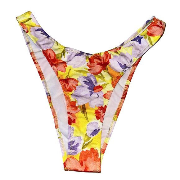 NWOT Heavy Manners Spring Floral High Cut Full Bikini Bottoms Women's ...